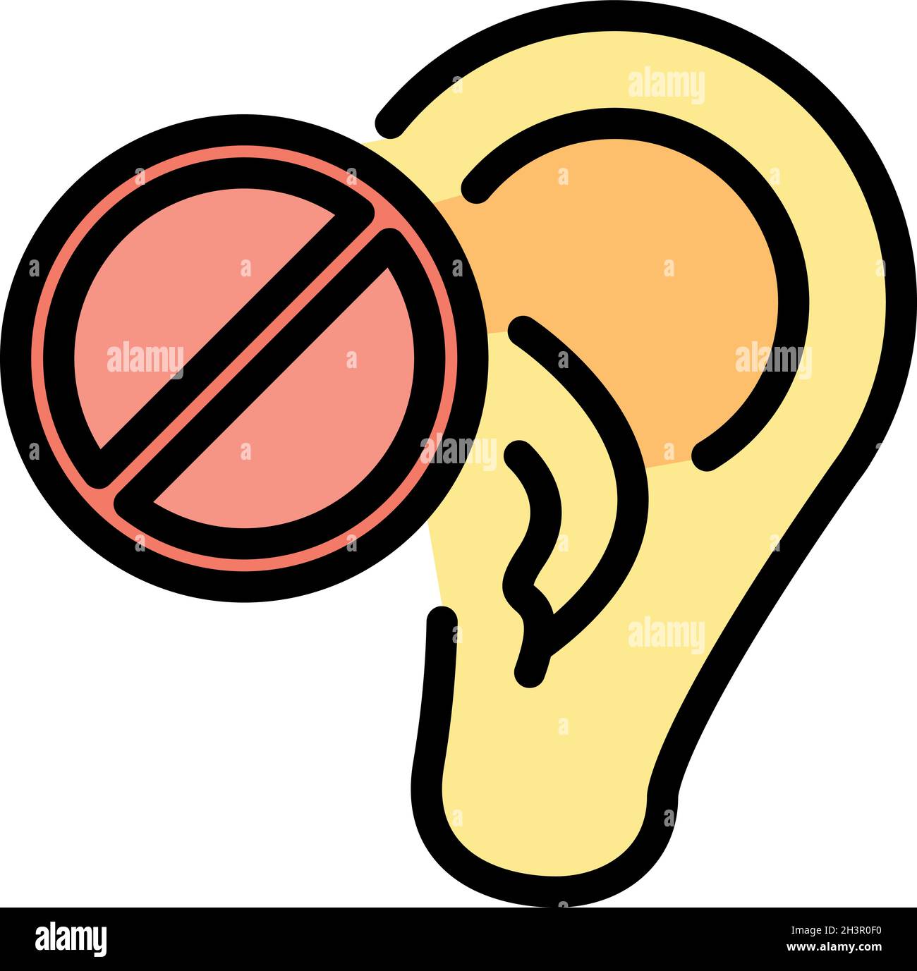 Inclusive education deaf icon. Outline inclusive education deaf vector icon color flat isolated ...