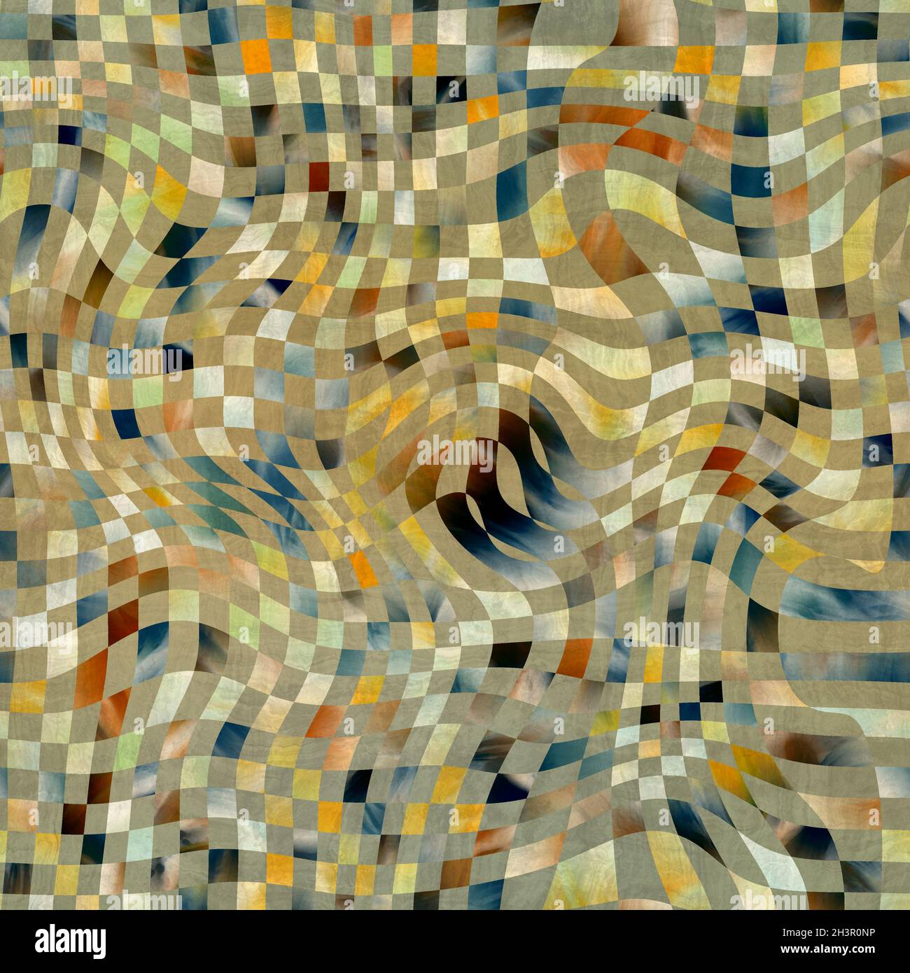 Seamless abstract wavy distorted check pattern for print Stock Photo ...