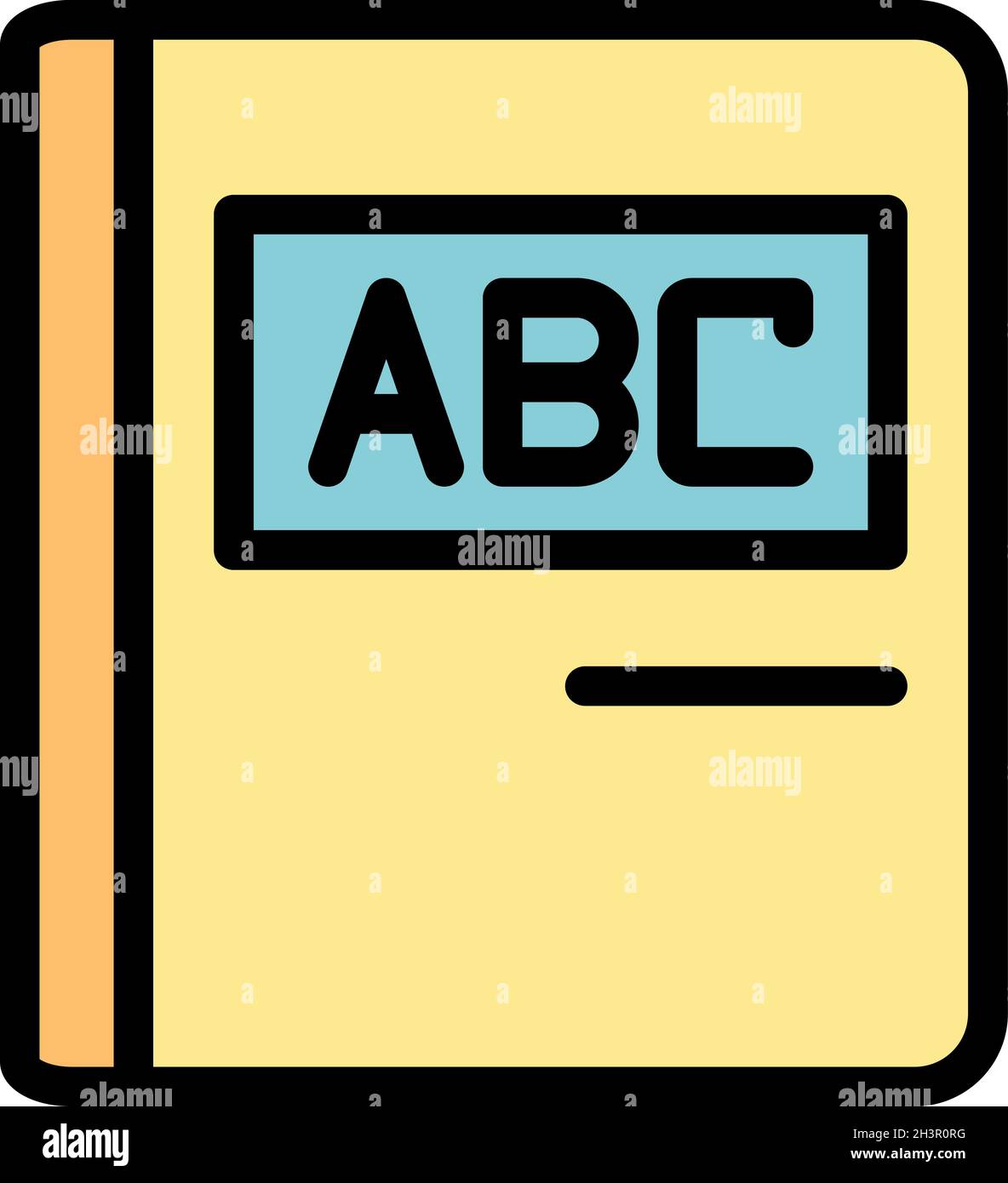 Abc education book icon. Outline abc education book vector icon color ...