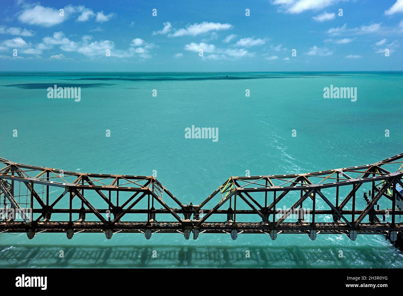 08 23 2009 Transport Railway Bridge-Longest railway bride on Sea Pamban ...