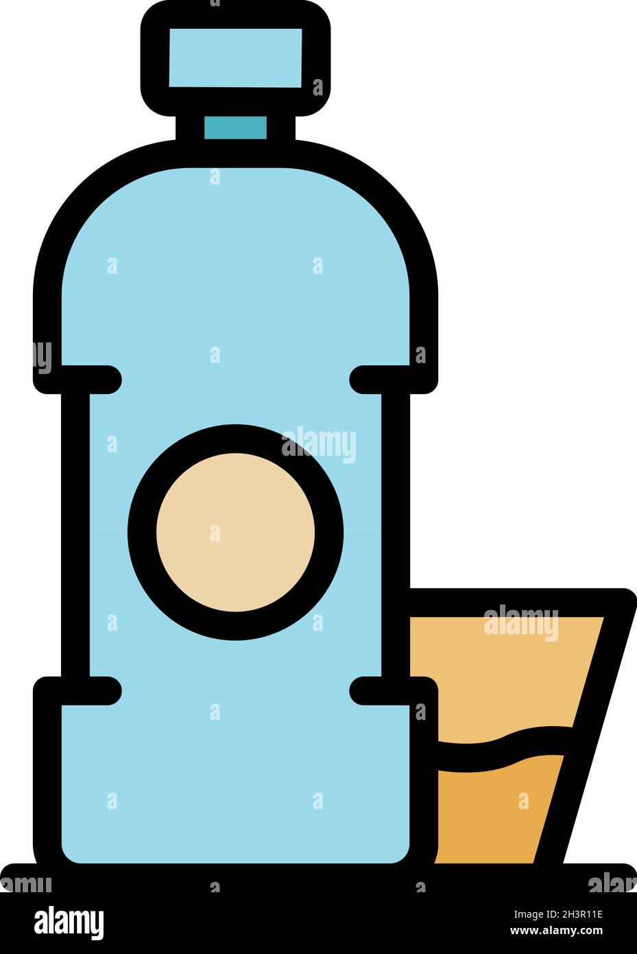 Digestion water bottle icon. Outline digestion water bottle vector icon ...