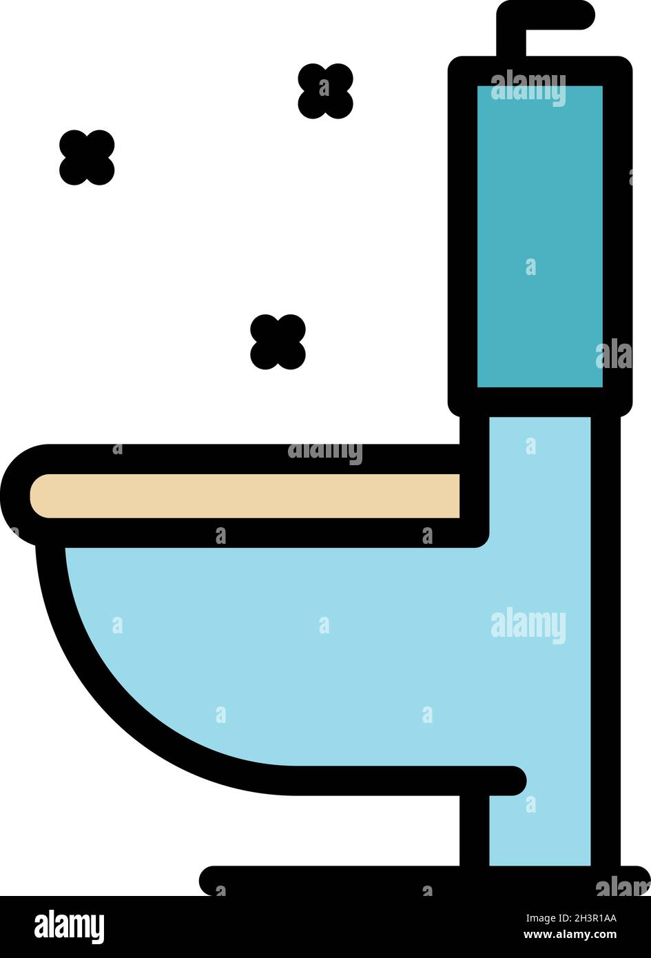 Home toilet icon. Outline home toilet vector icon color flat isolated ...