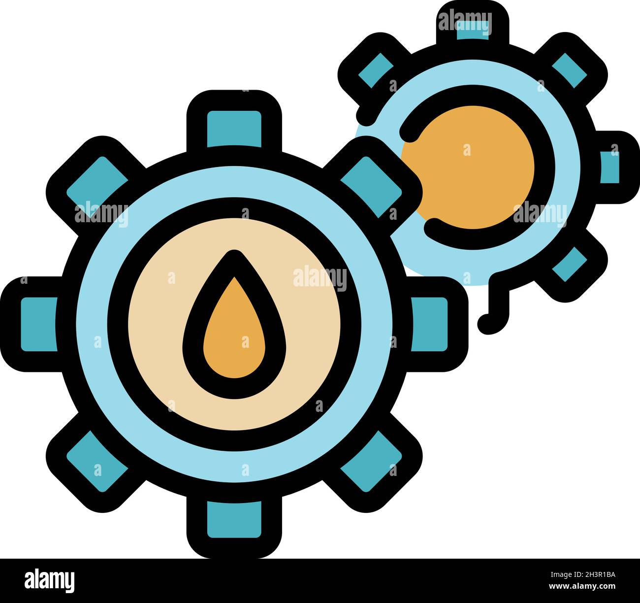 Digestion gear system icon. Outline digestion gear system vector icon ...