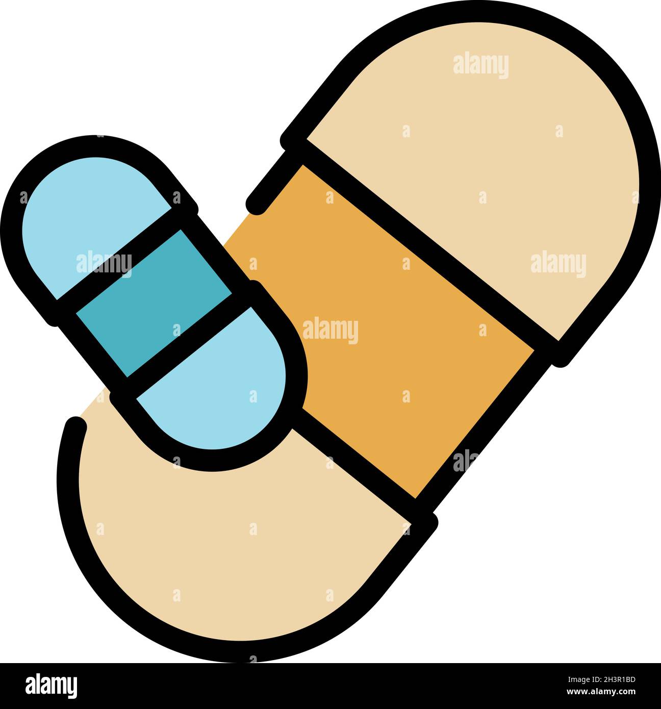 Digestion capsule pill icon. Outline digestion capsule pill vector icon ...