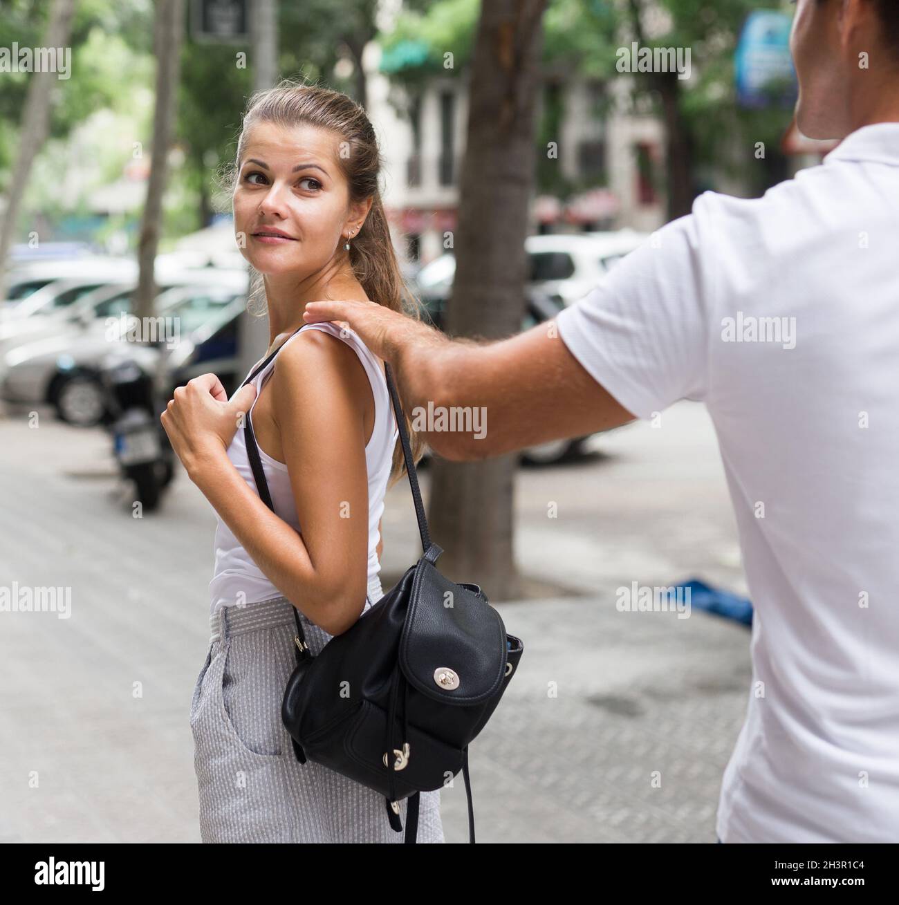 Girl turning around Stock Photo - Alamy