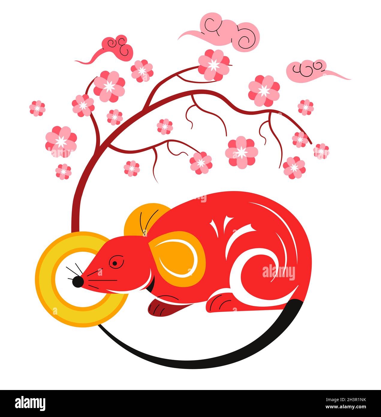 Rat zodiac symbol of Chinese New Year 2020 Stock Vector Image & Art - Alamy