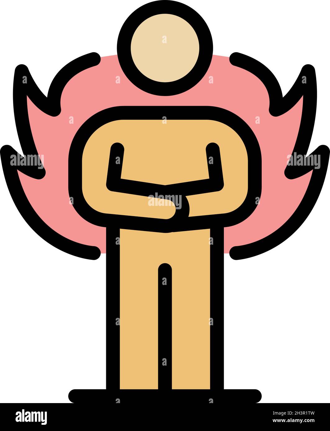 Fire stomach digestion icon. Outline fire stomach digestion vector icon ...