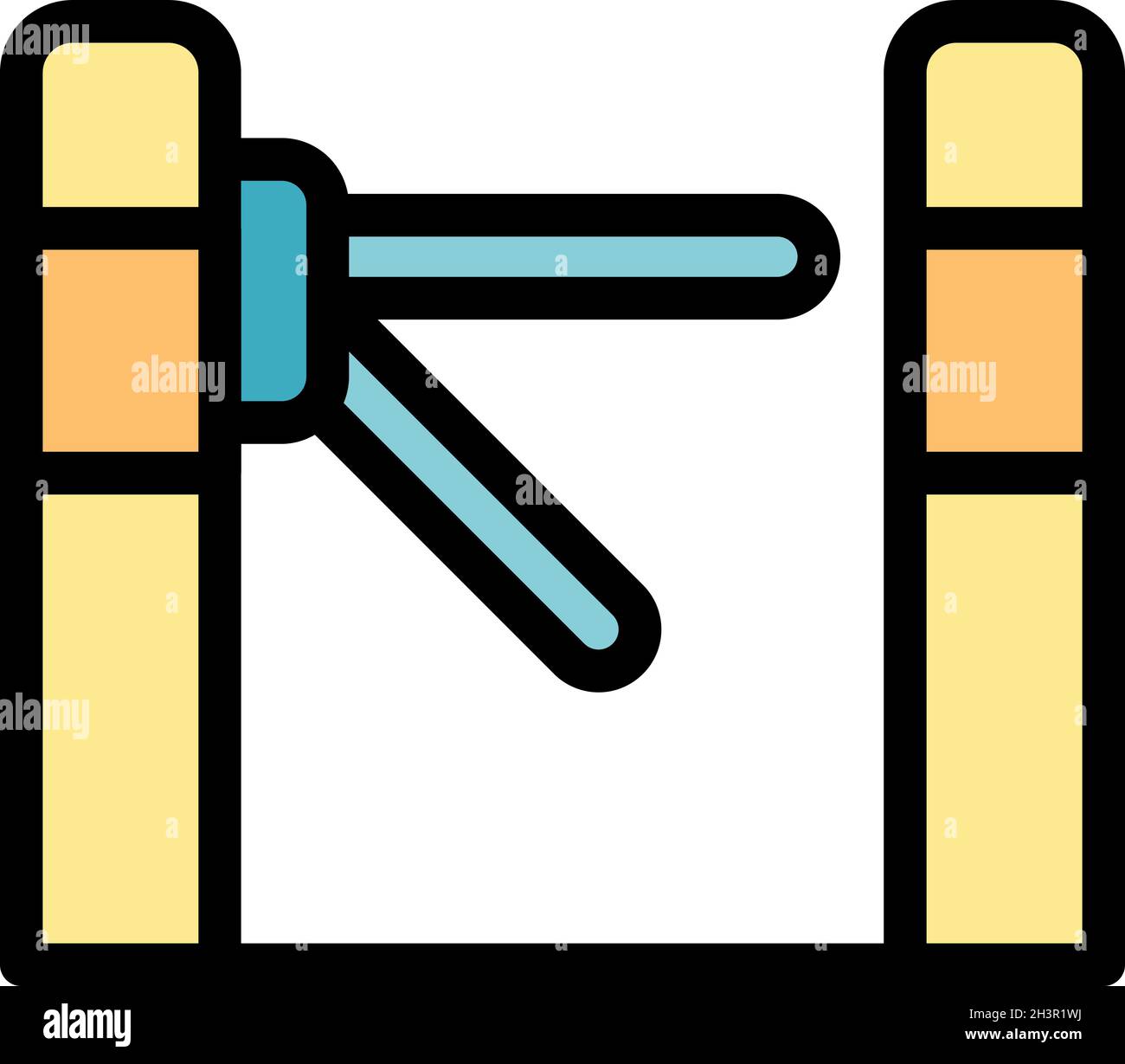 Entrance turnstile icon. Outline entrance turnstile vector icon color ...