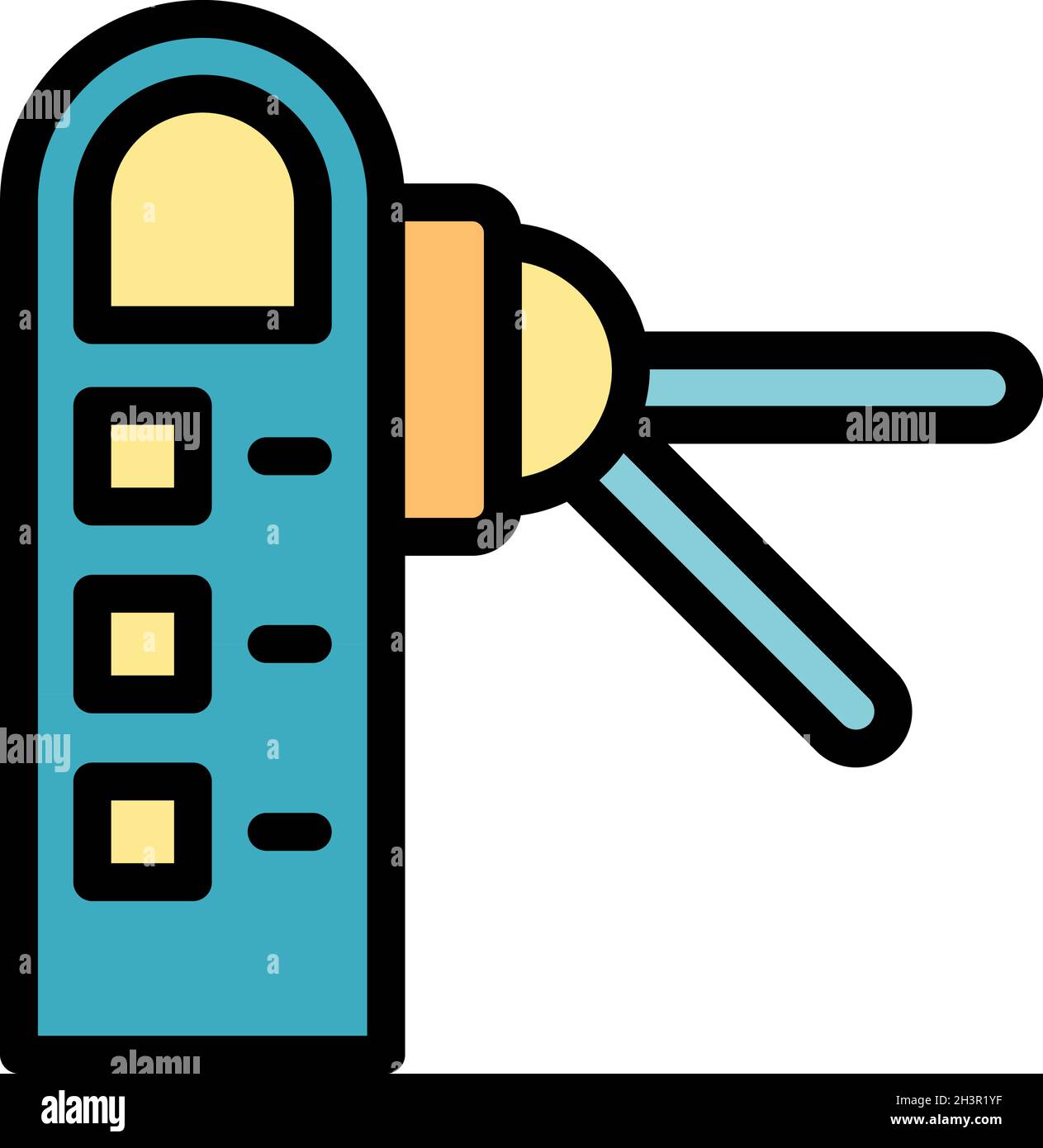 Ticket turnstile icon. Outline ticket turnstile vector icon color flat ...