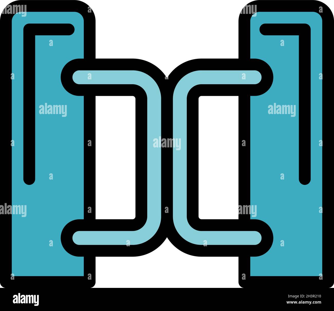 Gate turnstile icon. Outline gate turnstile vector icon color flat ...