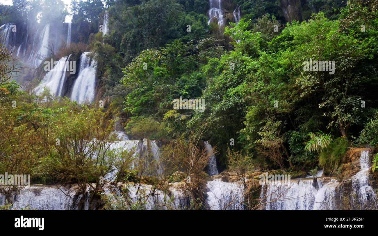 Namtok Thi Lo Su Waterfall largest highest waterfalls at Thailand in ...