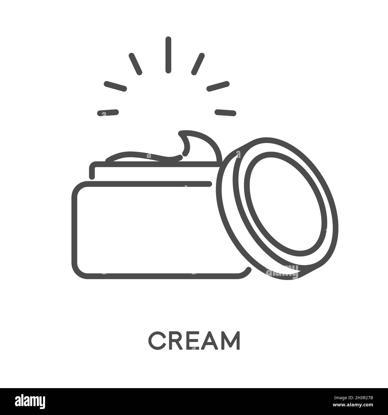 Cream isolated linear icon, skincare and beauty procedure Stock Vector ...