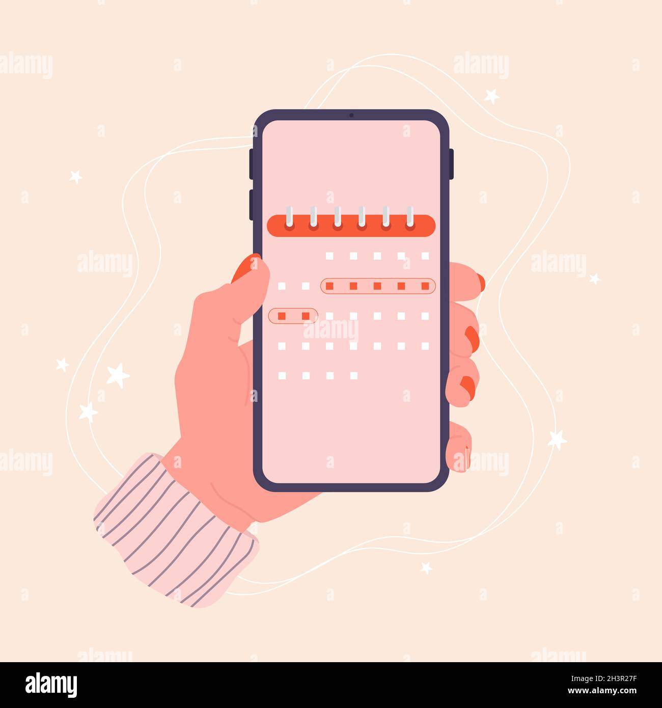 Girl period calendar app Stock Vector Images - Alamy