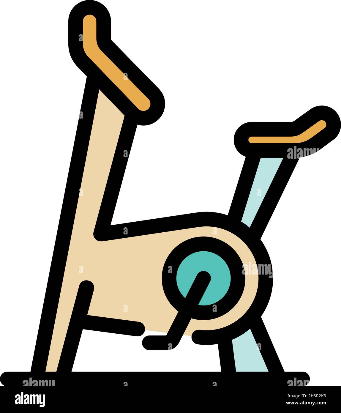 Exercise cycle icon. Outline exercise cycle vector icon color flat ...