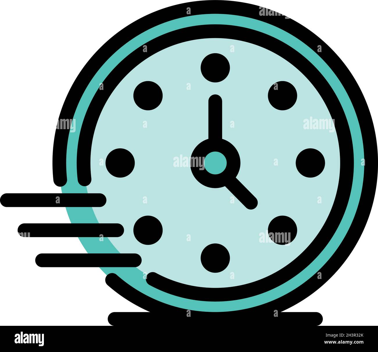 Fitness time icon. Outline fitness time vector icon color flat isolated ...