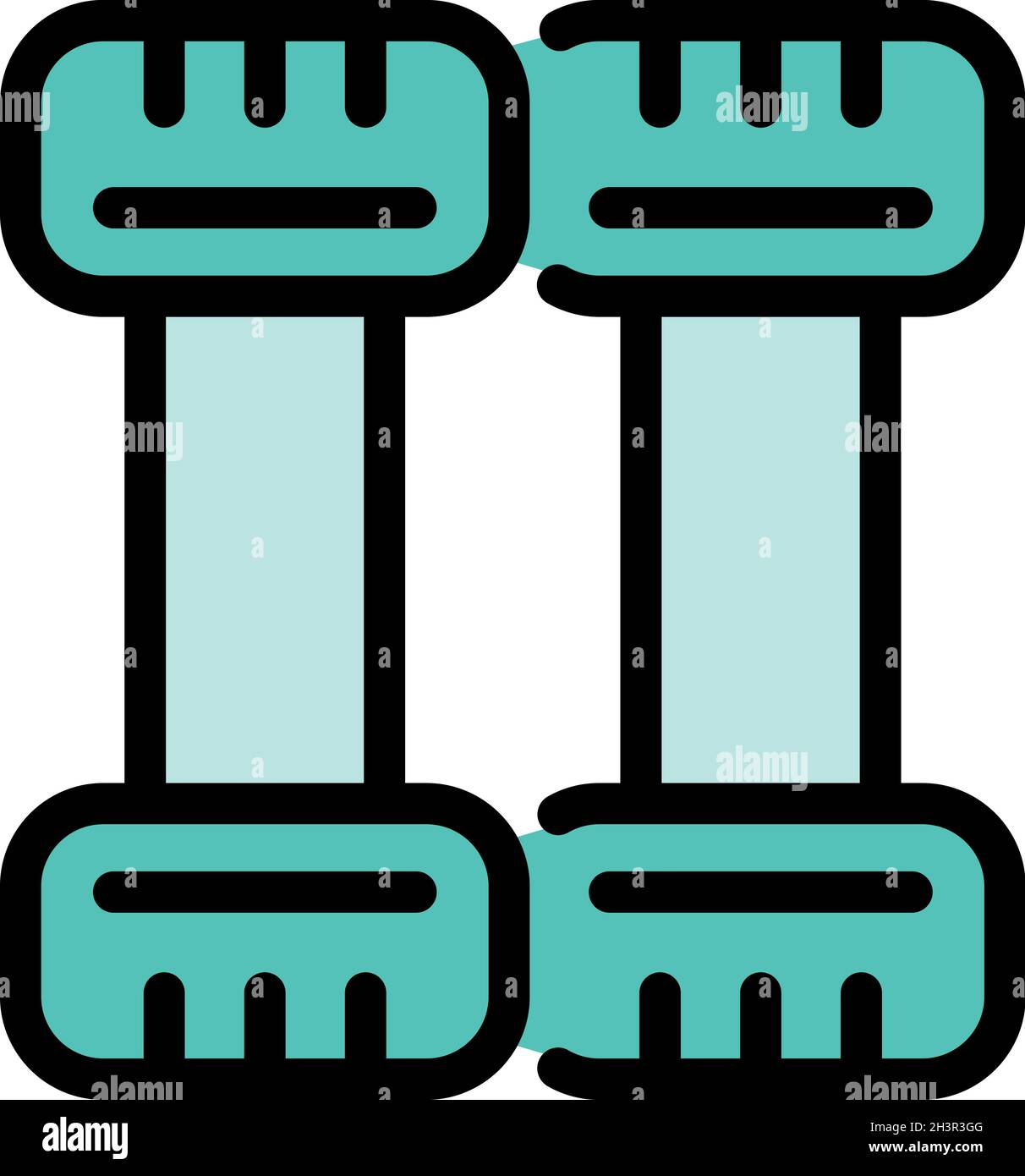 Dumbbells icon. Outline dumbbells vector icon color flat isolated Stock ...