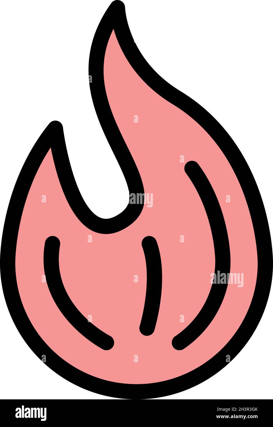 Burning metabolism icon. Outline burning metabolism vector icon color ...