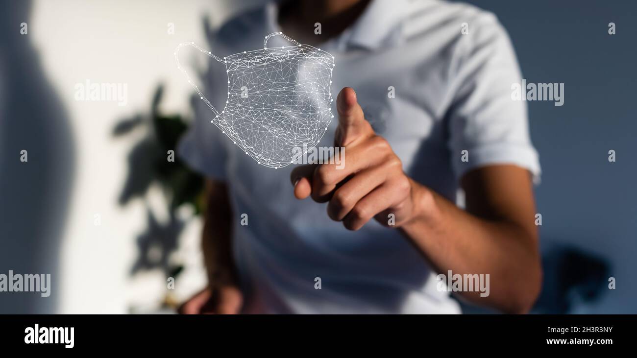 finger pointingvirtual digital technology mask Stock Photo - Alamy
