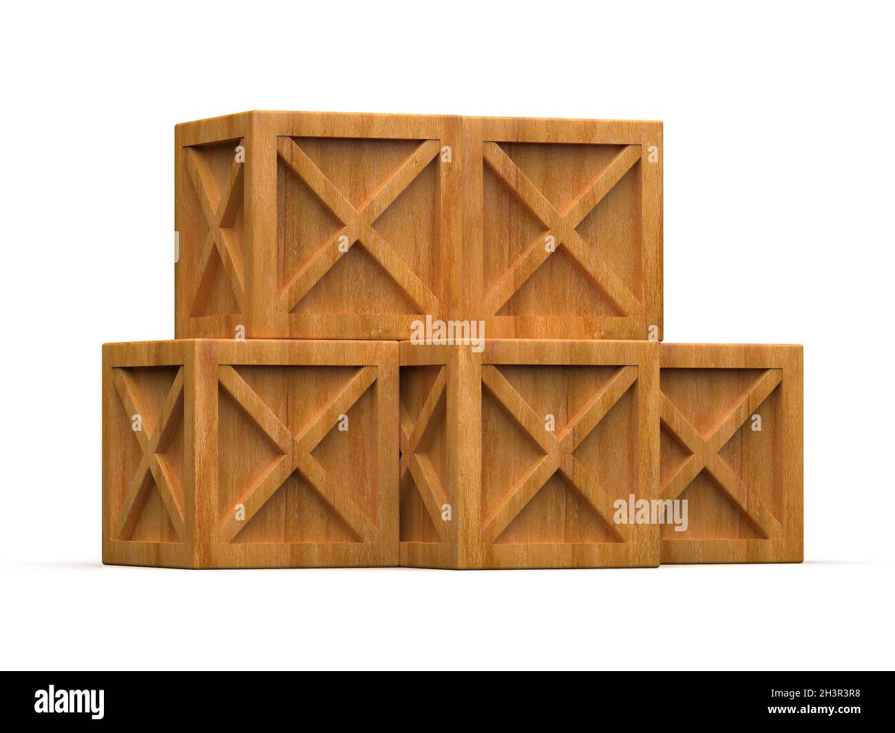Pile of Stacked Sealed Goods Wooden Boxes Stock Photo - Alamy