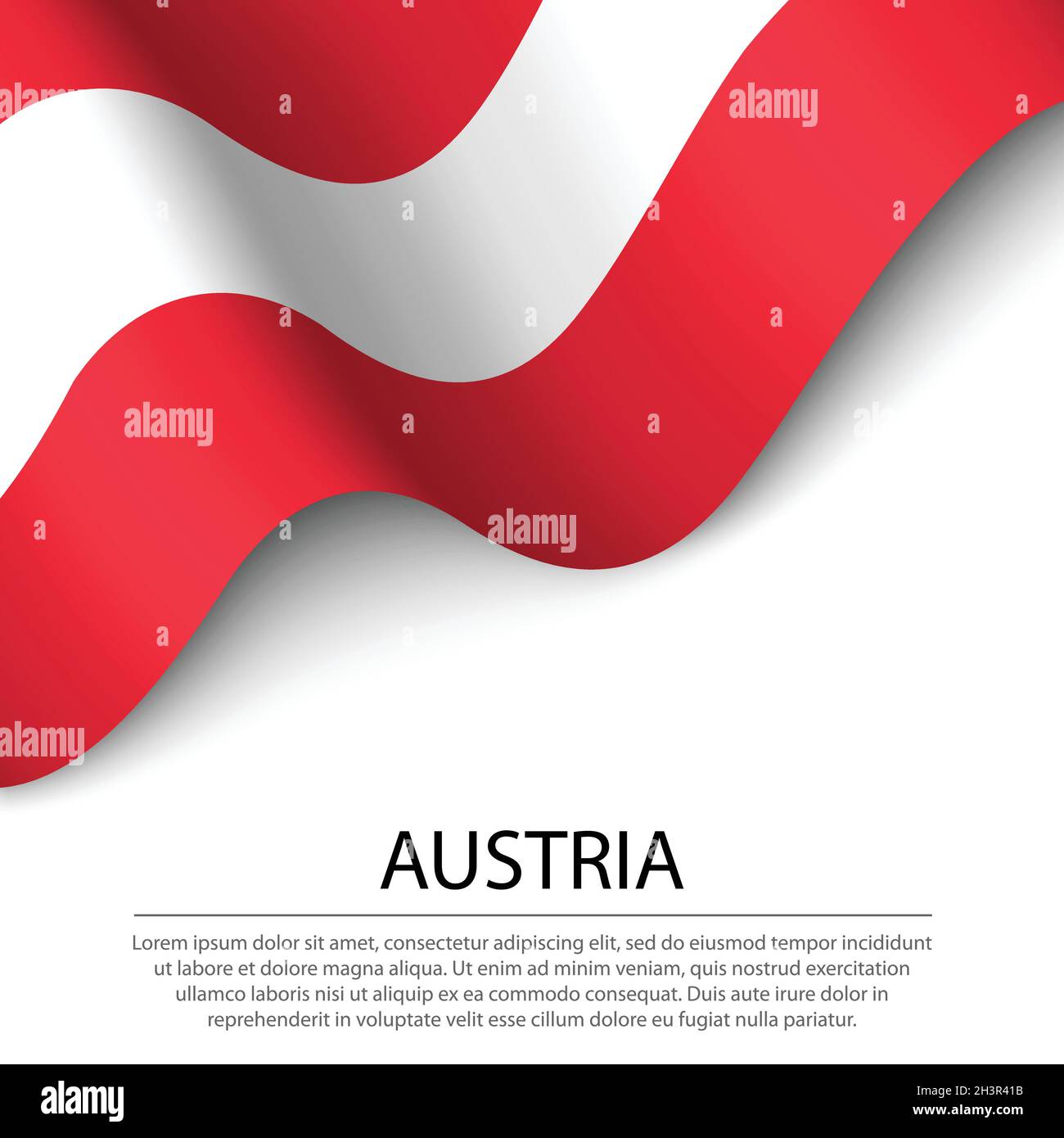 Waving flag of Austria on white background. Banner or ribbon vector ...