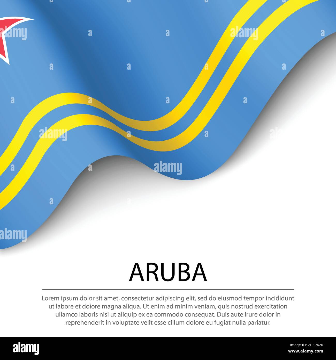 Waving flag of Aruba on white background. Banner or ribbon vector ...