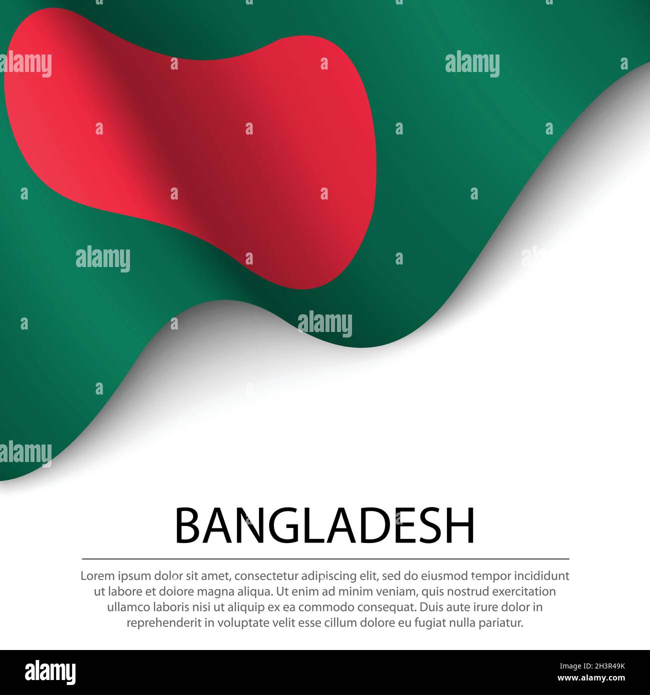 Waving flag of Bangladesh on white background. Banner or ribbon vector ...