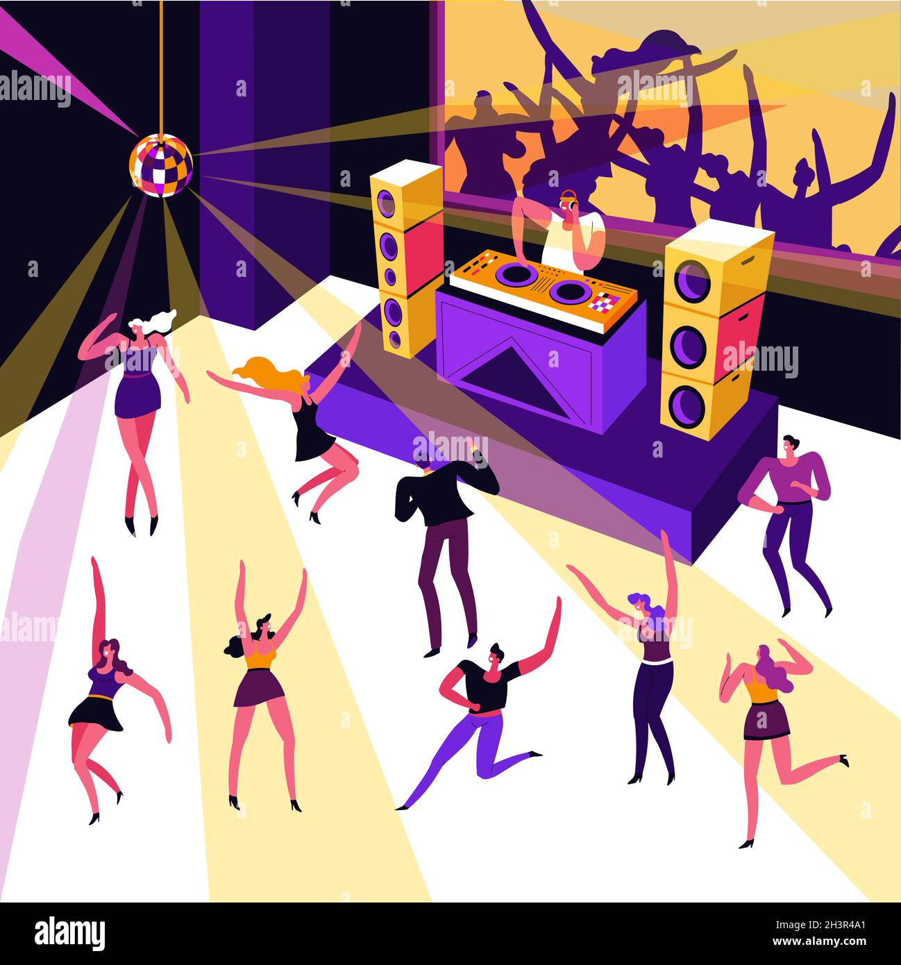 Party Dancing Crowd Enjoy Stock Vector Images - Alamy