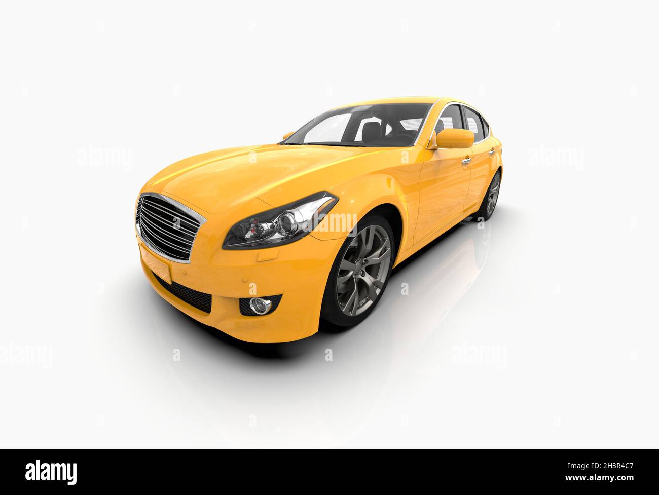 Generic and Brandless Car Isolated on White 3d Illustration Stock Photo ...