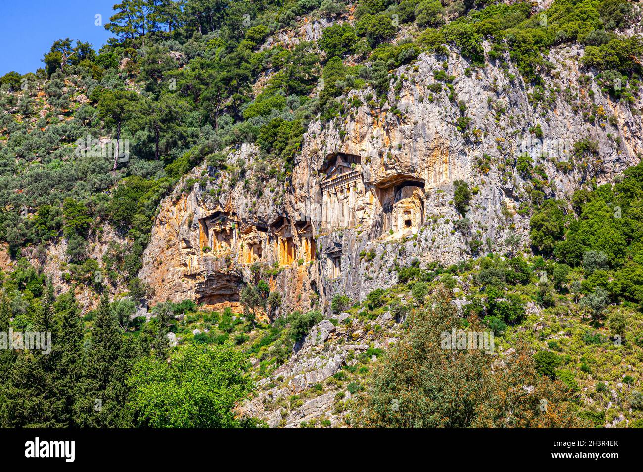 Amyntas Rock Tombs, ancient lycian tombs at Fethiye Stock Photo - Alamy