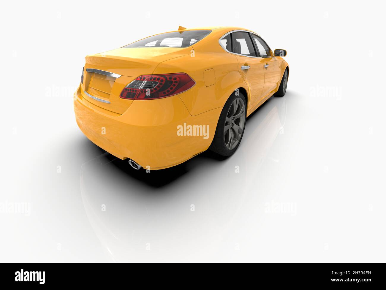 Generic and Brandless Car Isolated on White 3d Illustration Stock Photo ...