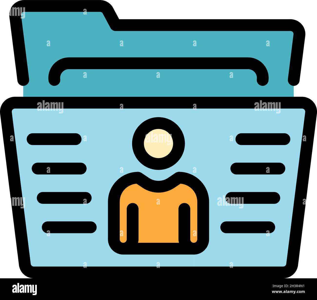 Protection personal folder icon. Outline protection personal folder vector icon color flat ...