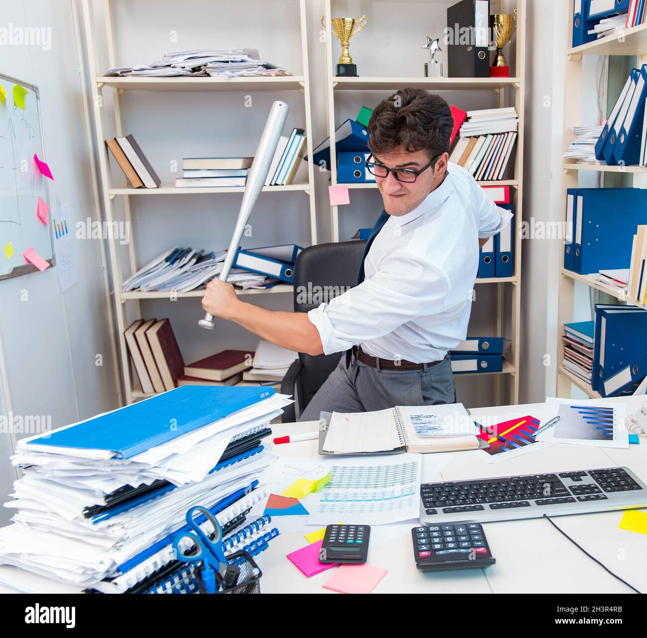 Busy frustrated businessman angry in the office Stock Photo - Alamy