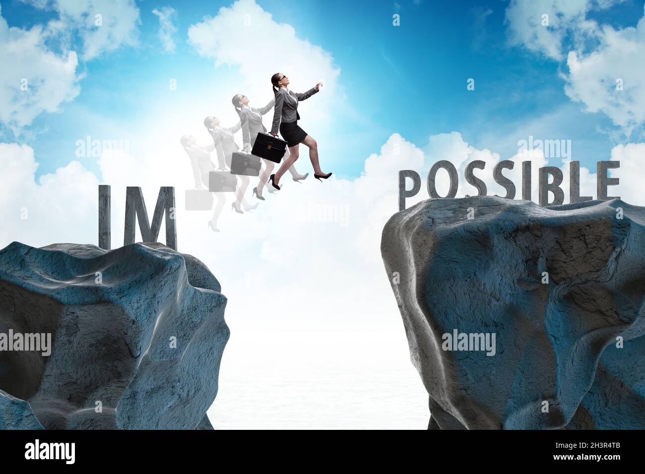 Concept impossible becoming possible hi-res stock photography and ...