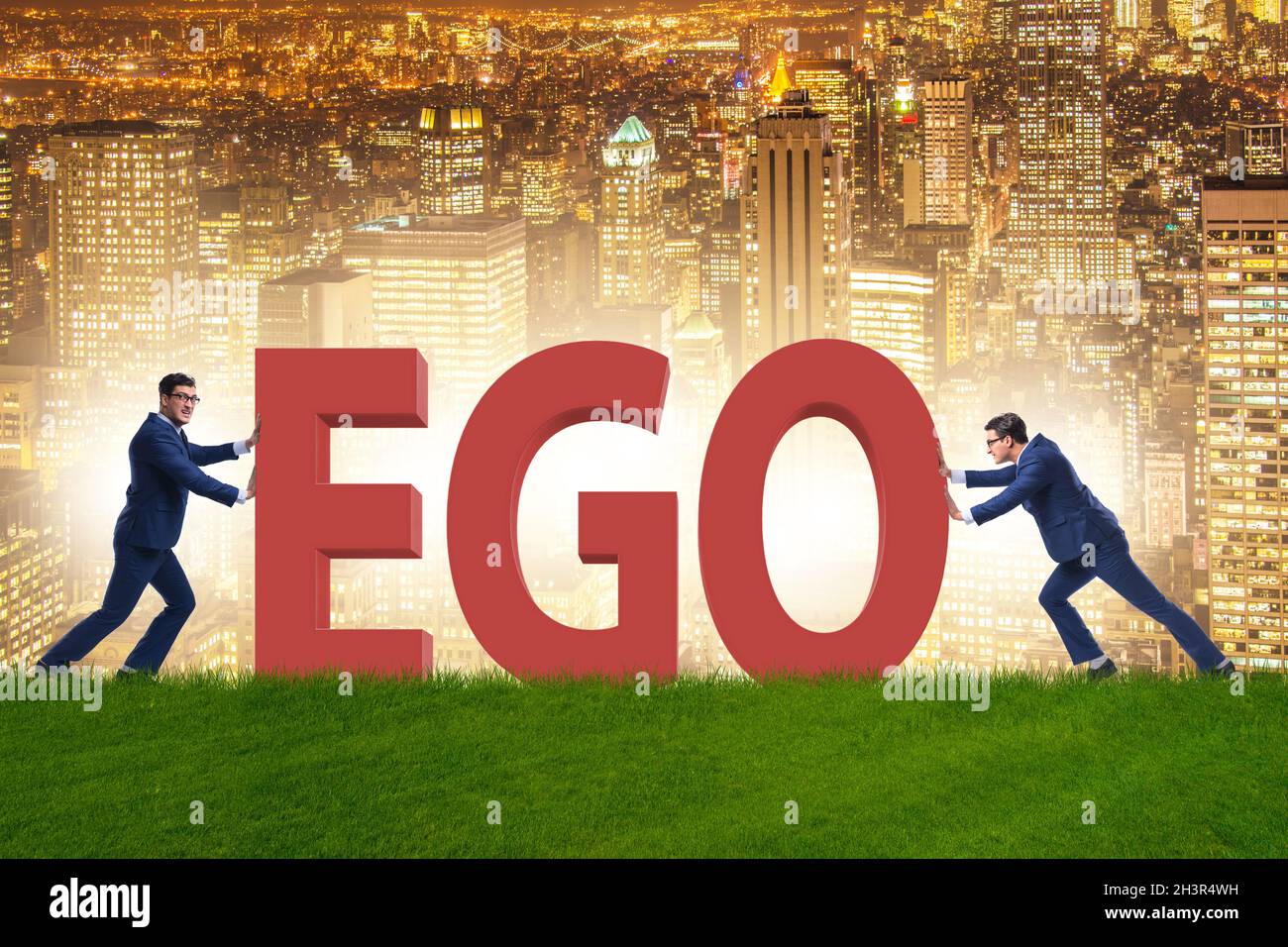 Concept of ego with businessman Stock Photo - Alamy