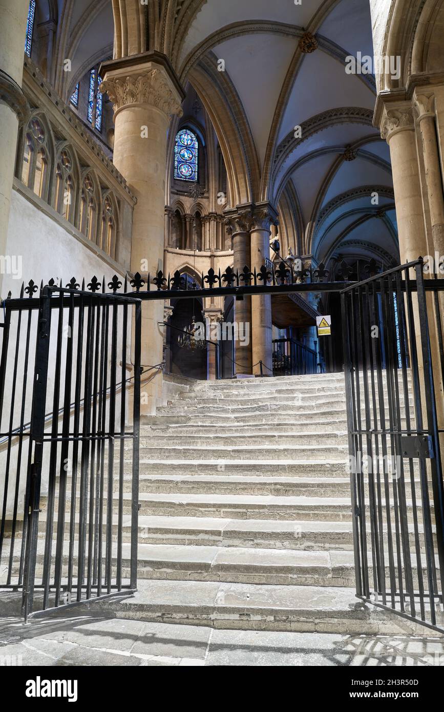 Stair ascent to the former site of Becket's shrine at Canterbury ...