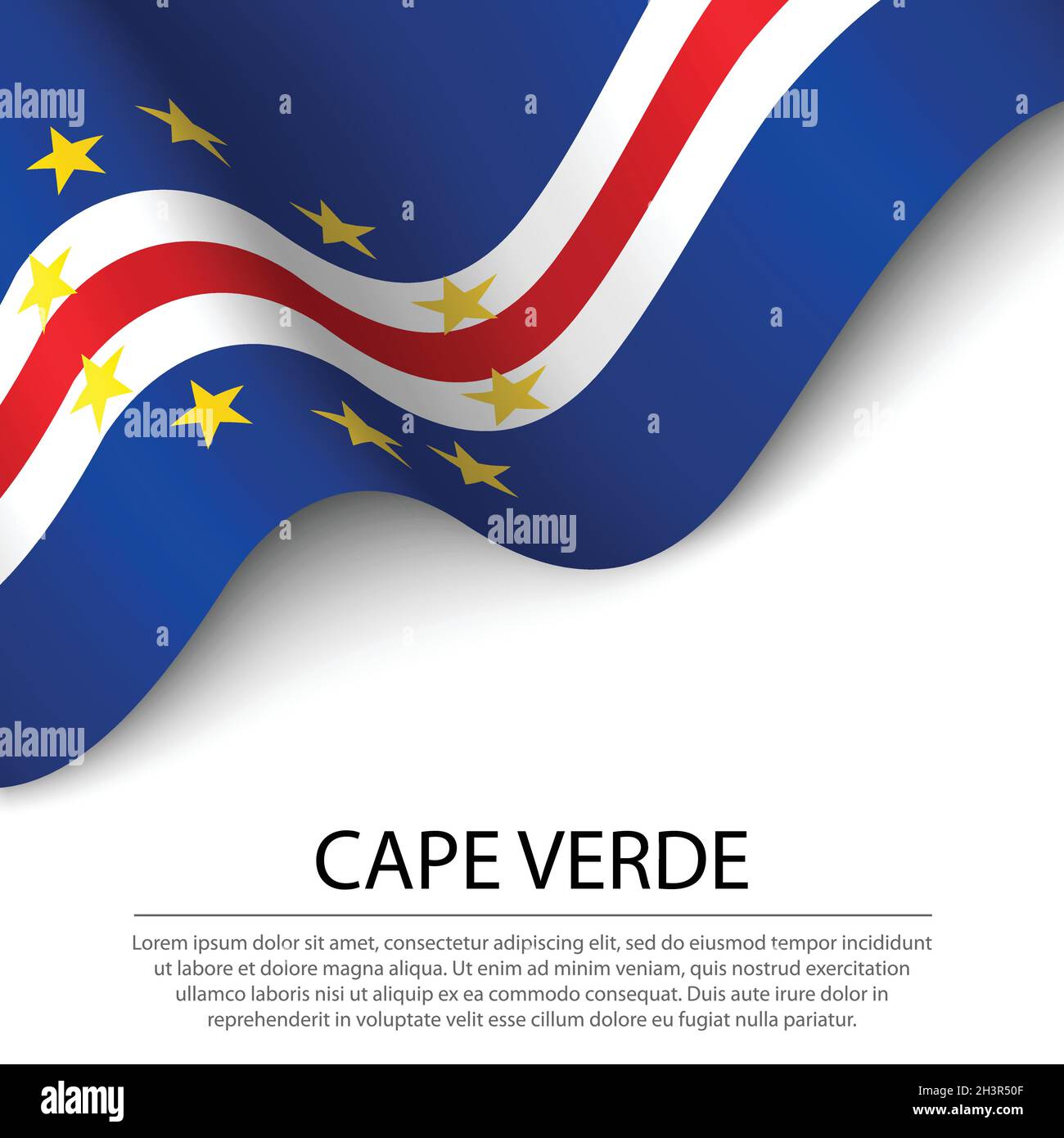 Waving flag of Cape Verde on white background. Banner or ribbon vector ...
