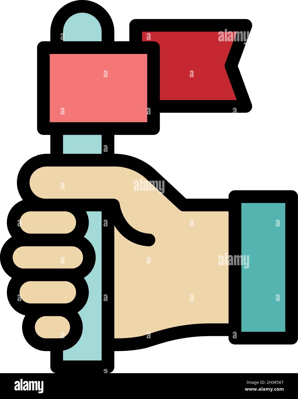 Keep flag development icon. Outline keep flag development vector icon ...