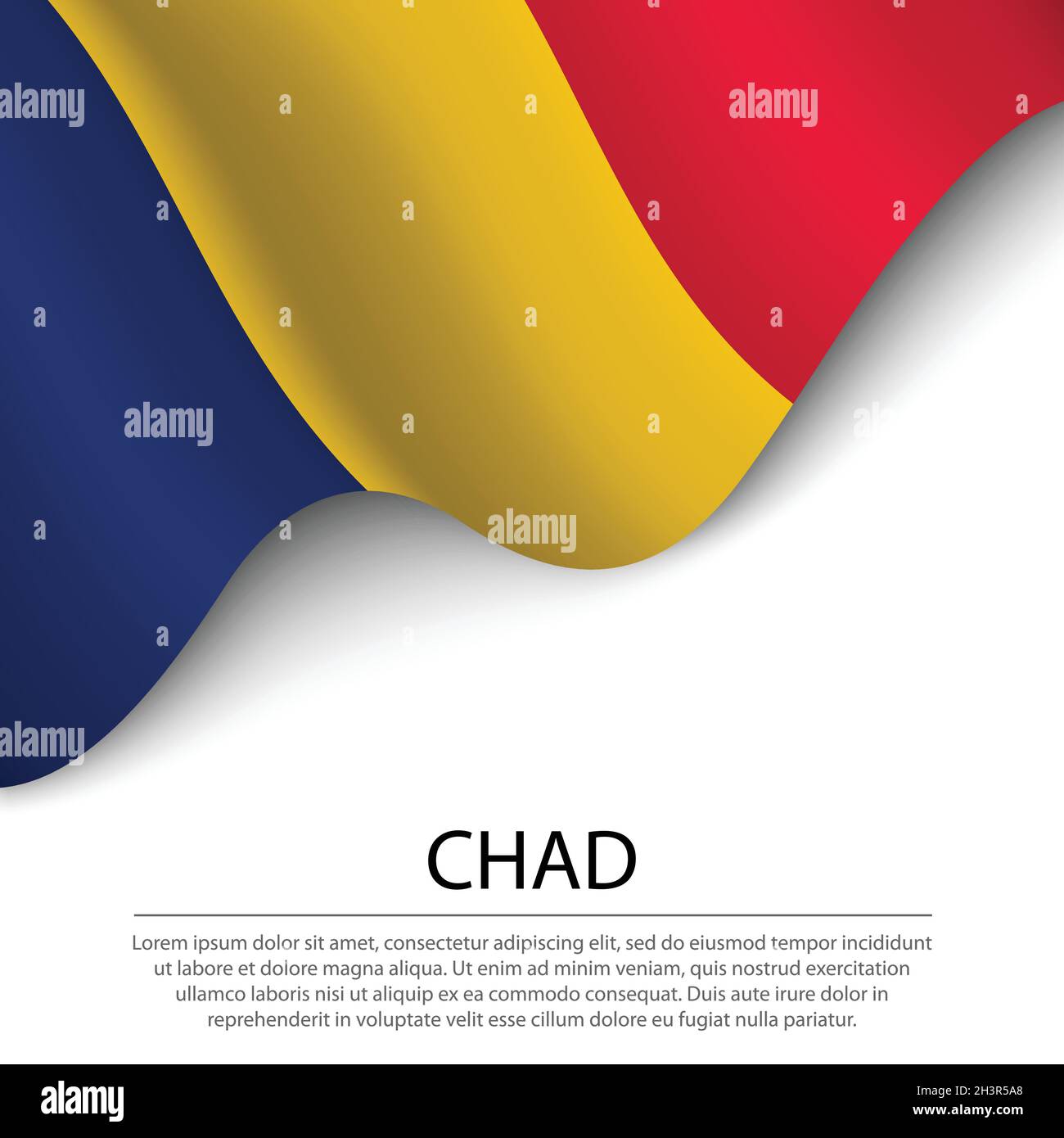 Waving flag of Chad on white background. Banner or ribbon vector ...