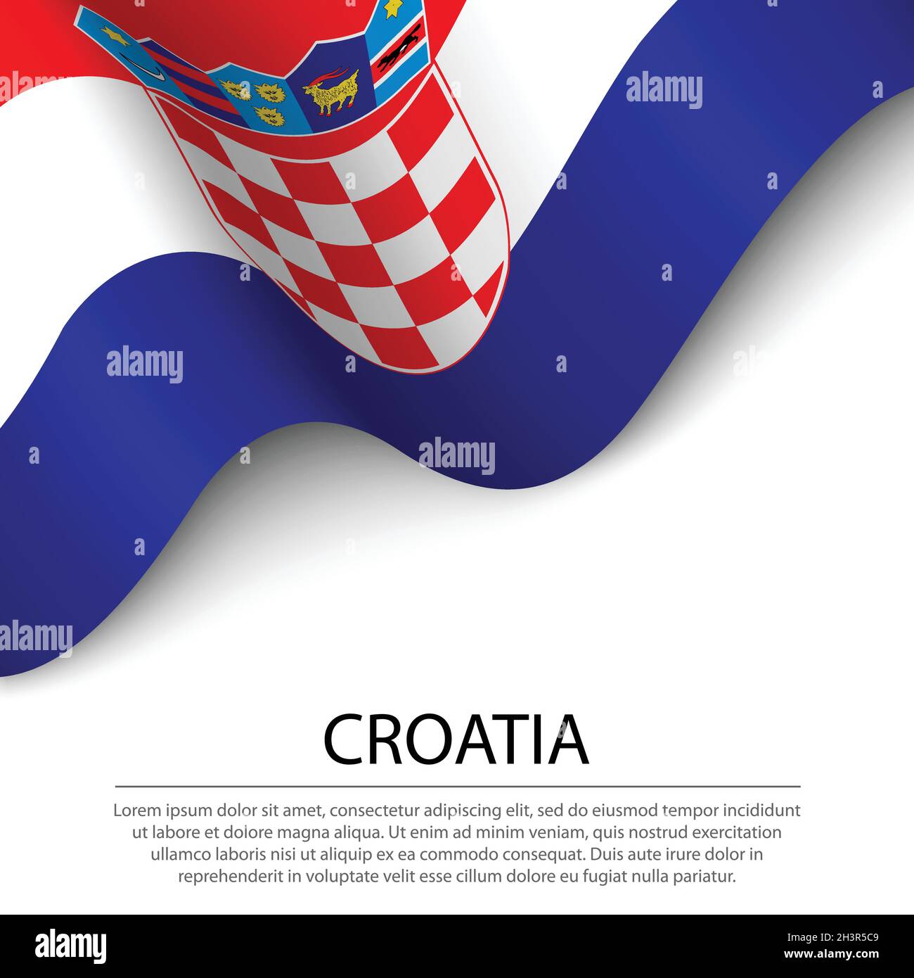 Waving flag of Croatia on white background. Banner or ribbon vector ...