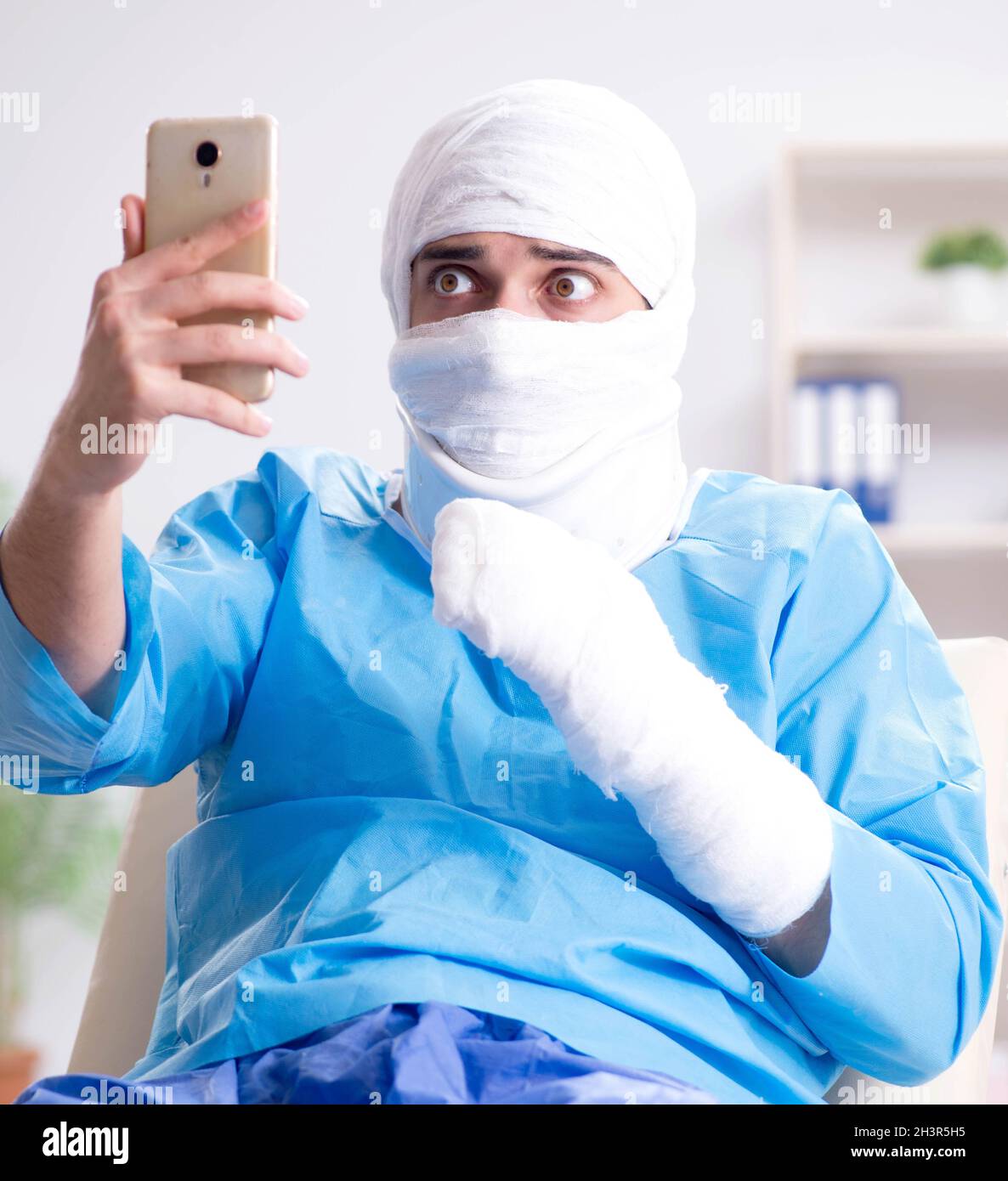 Man suffering from multiple broken bones and fractures Stock Photo - Alamy