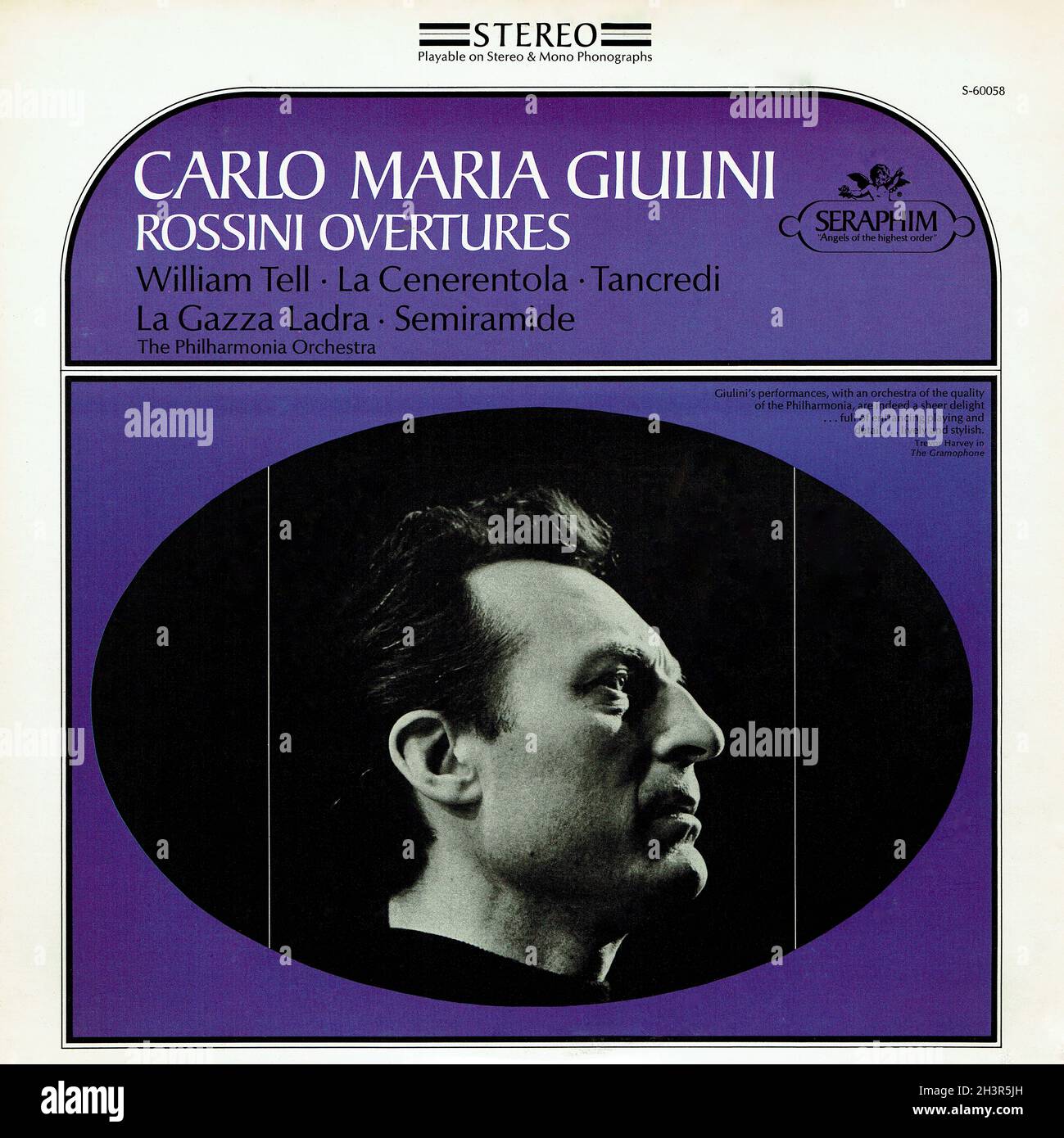 Rossini Overtures - Giulini Seraphim 1 - Classical Music Vintage Vinyl Record Stock Photo - Alamy