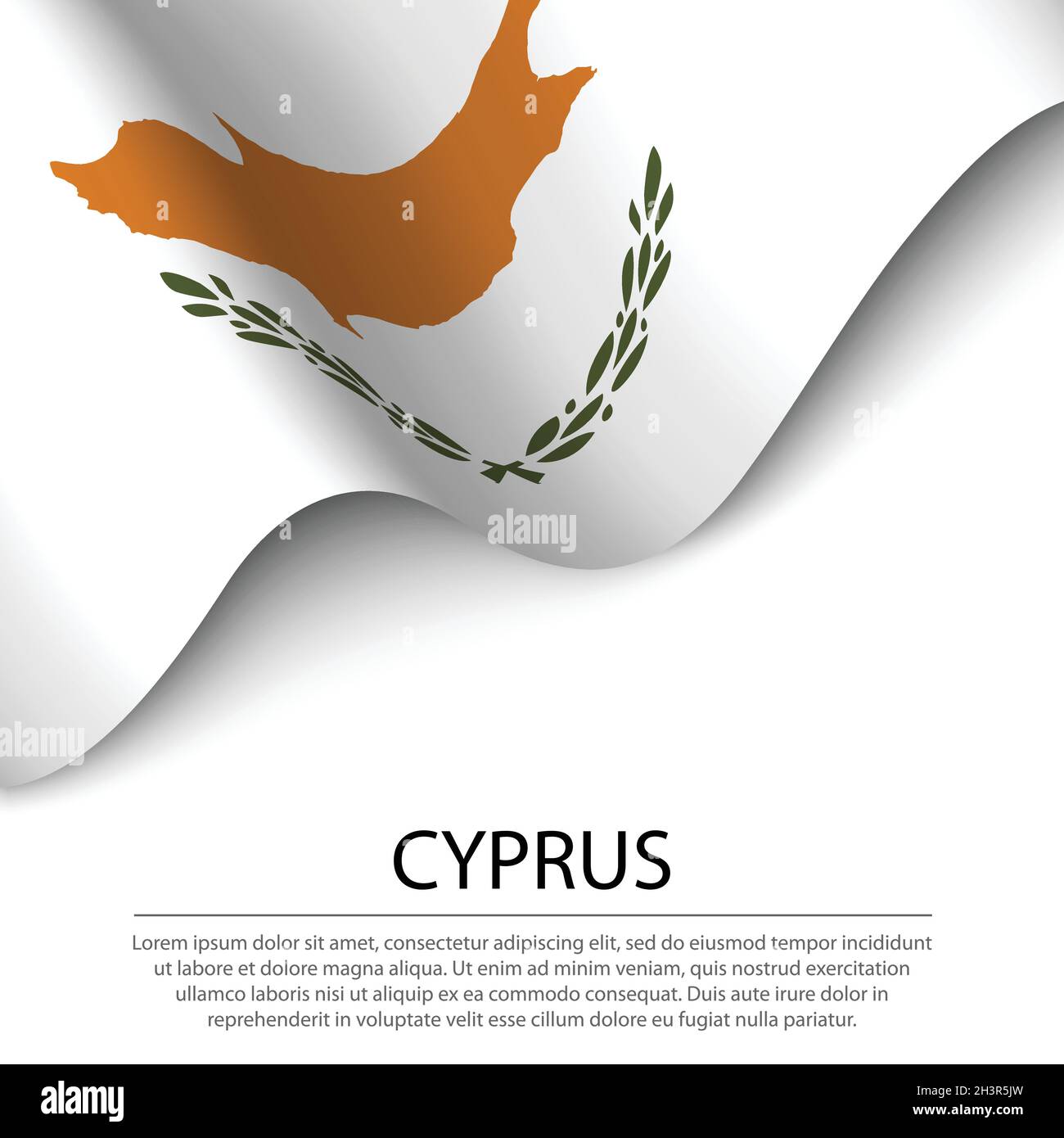 Waving flag of Cyprus on white background. Banner or ribbon vector ...