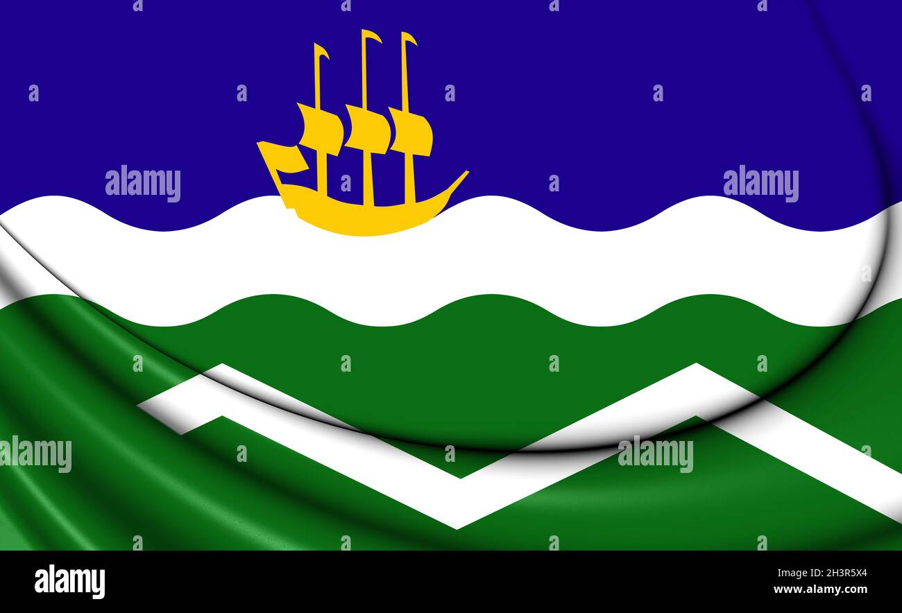 3D Flag of Midden-Delfland (South Holland province), Netherlands. 3D ...