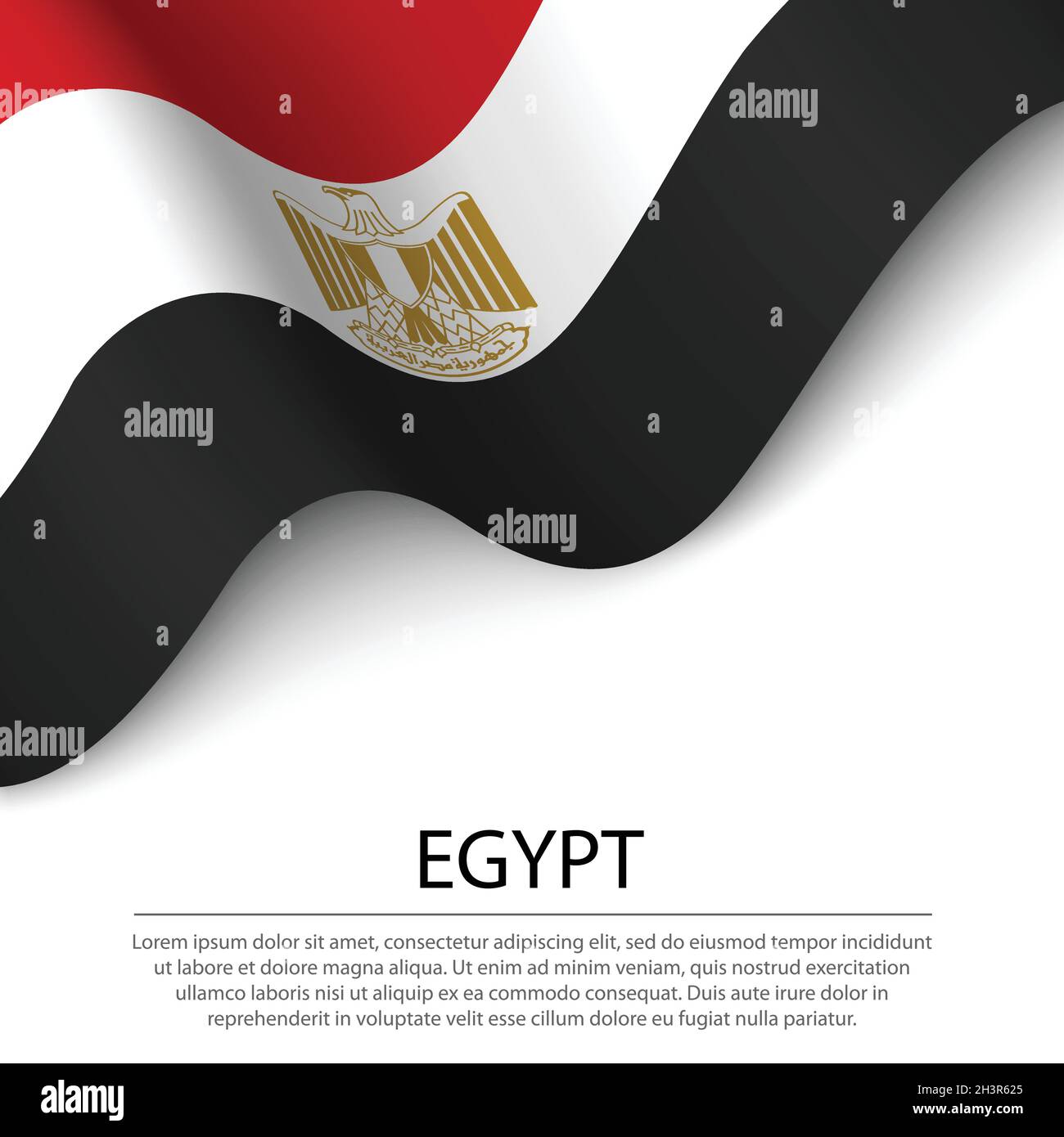 Waving flag of Egypt on white background. Banner or ribbon vector ...