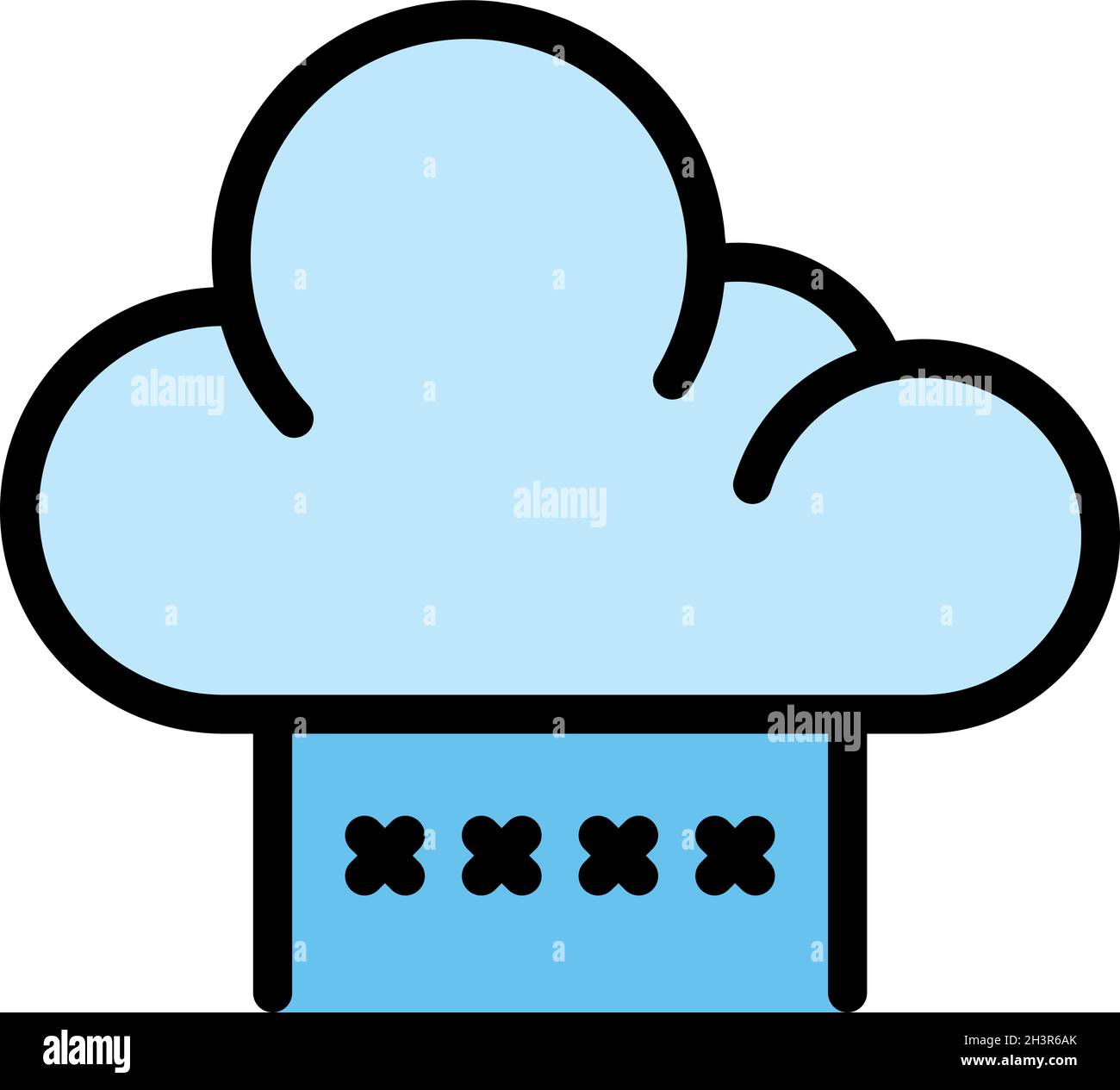 Data cloud authentication icon. Outline data cloud authentication ...