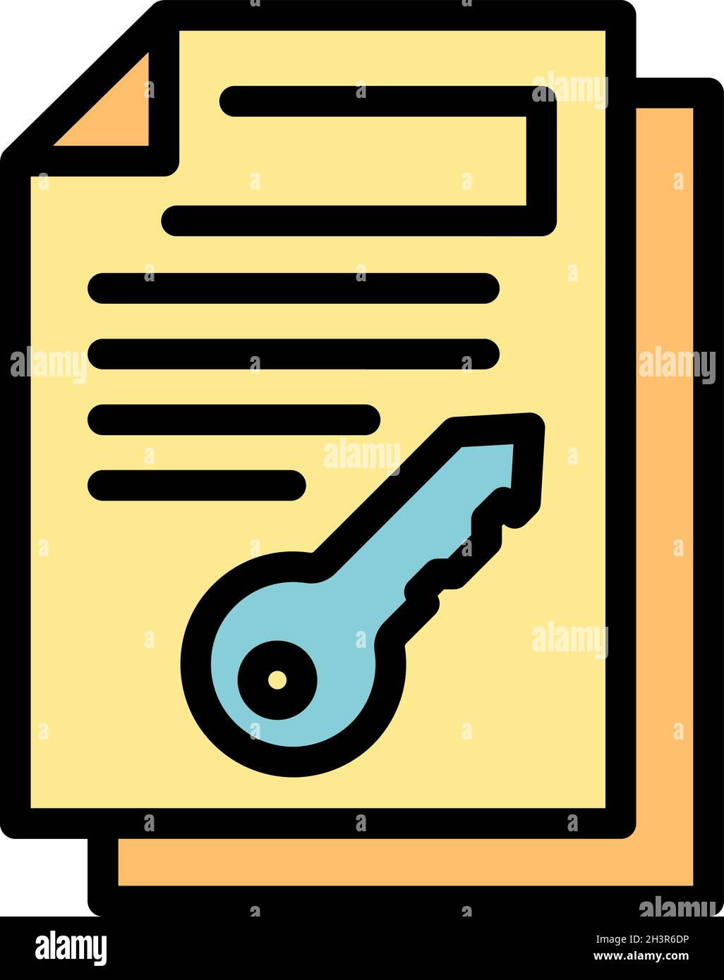 Key remote access icon. Outline key remote access vector icon color ...