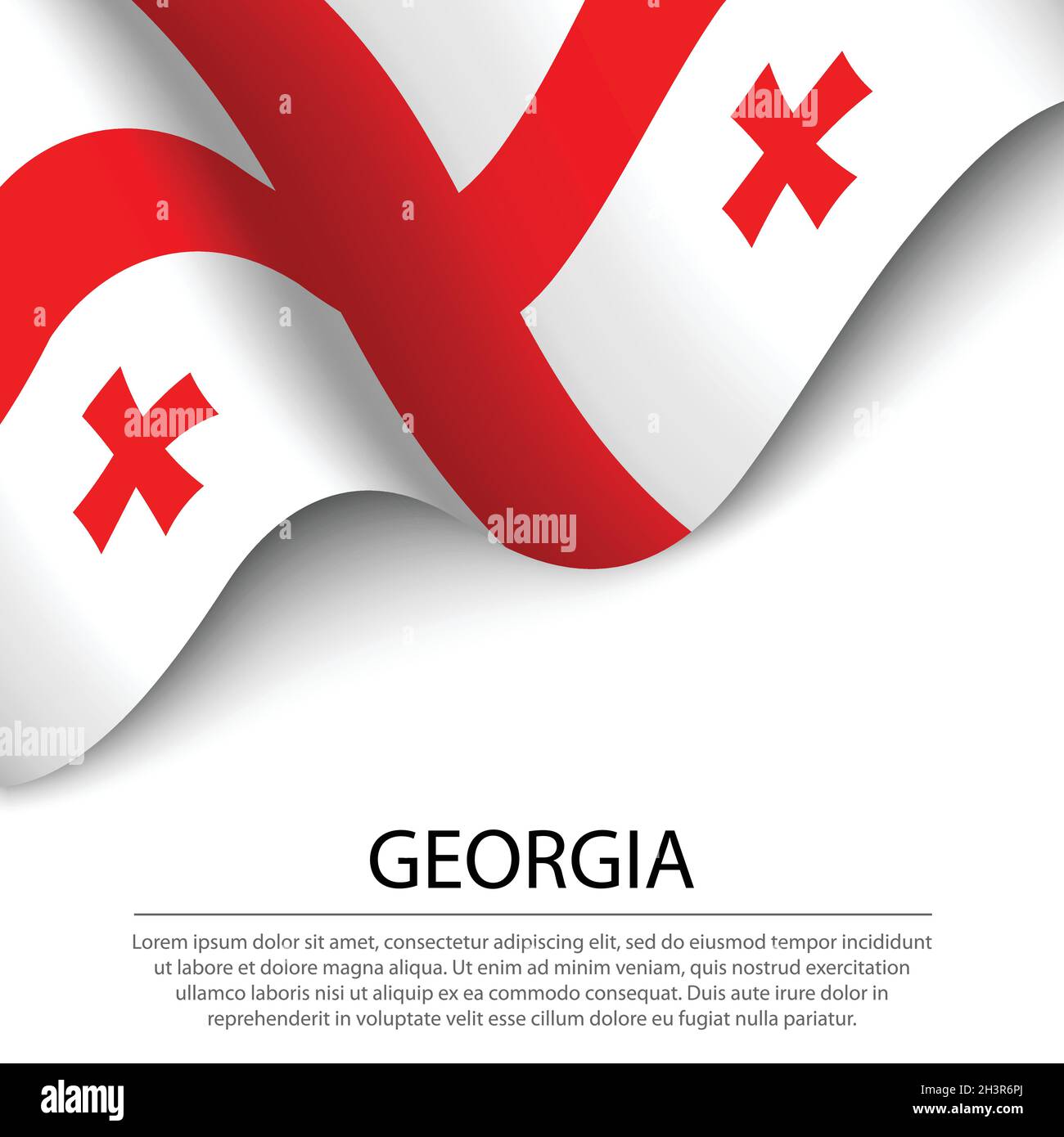 Waving flag of Georgia on white background. Banner or ribbon vector ...