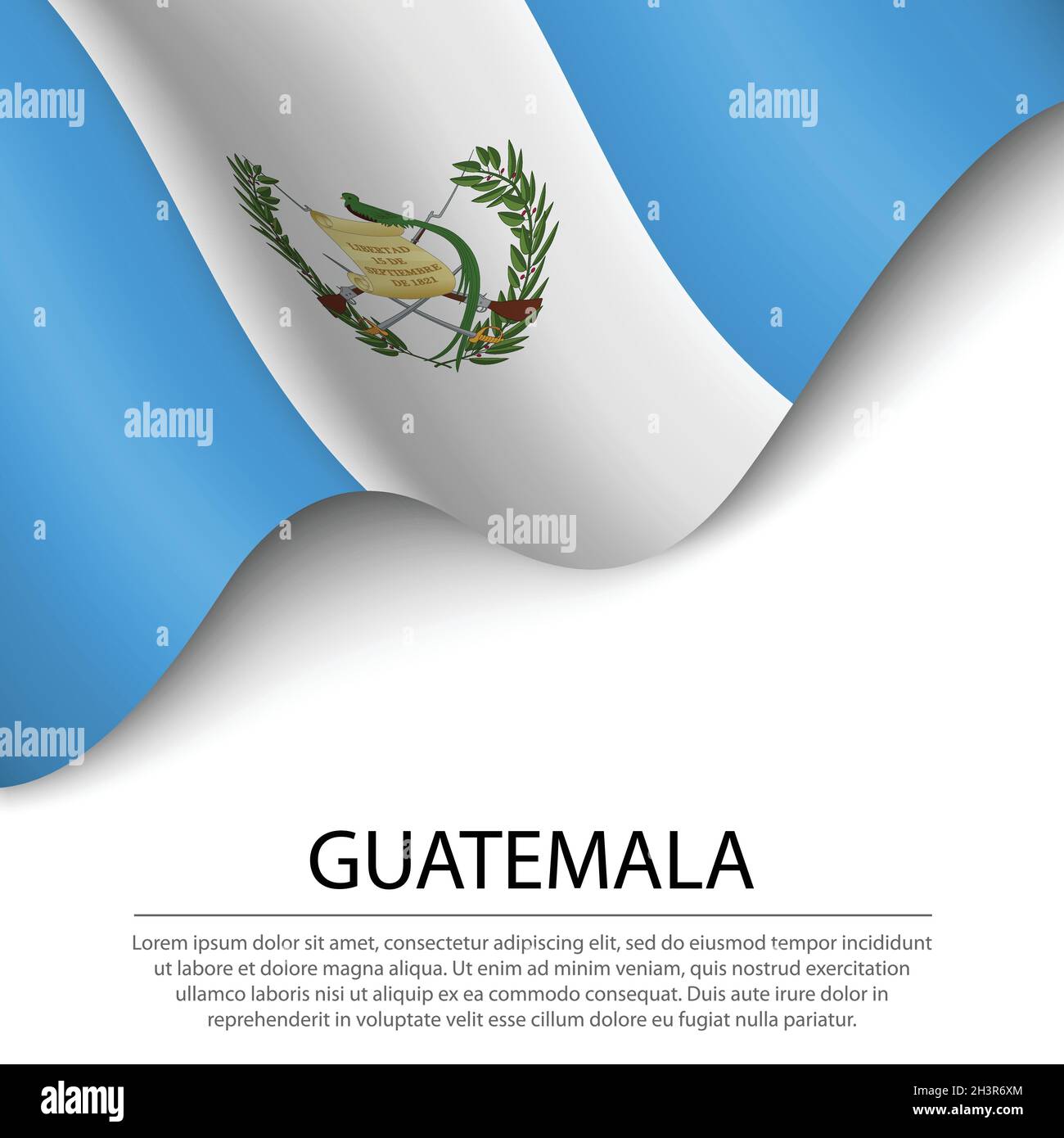 Waving flag of Guatemala on white background. Banner or ribbon vector ...
