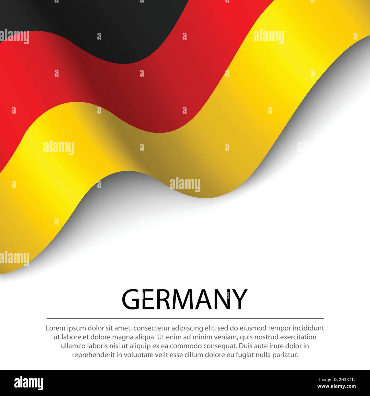 Waving flag of Germany on white background. Banner or ribbon vector ...