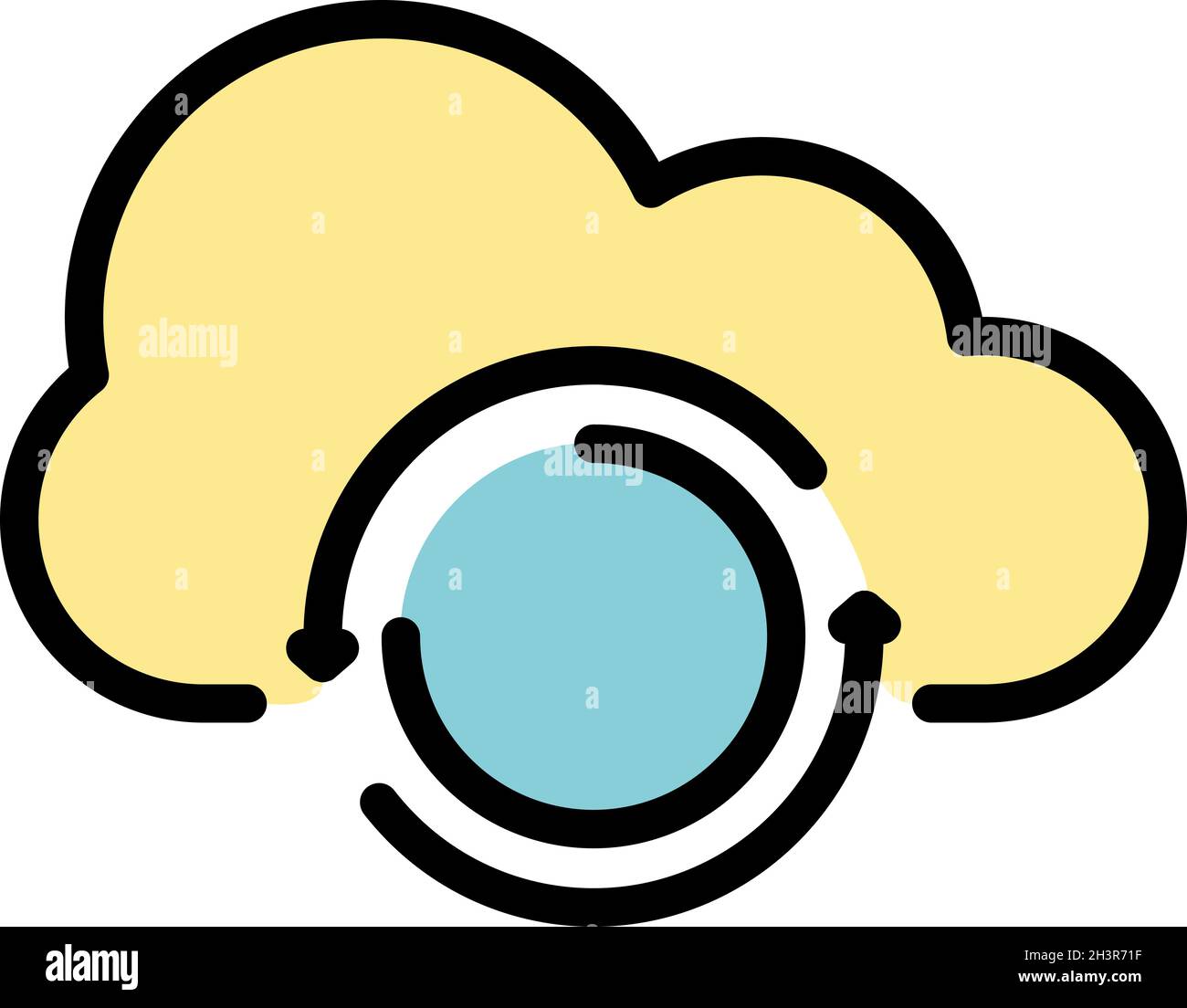 Cloud data remote access icon. Outline cloud data remote access vector ...